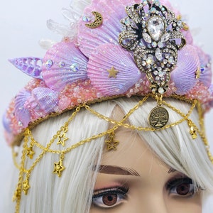 Libra Zodiac Galaxy Mermaid Seashell Crown Fantasy Headpiece - Etsy