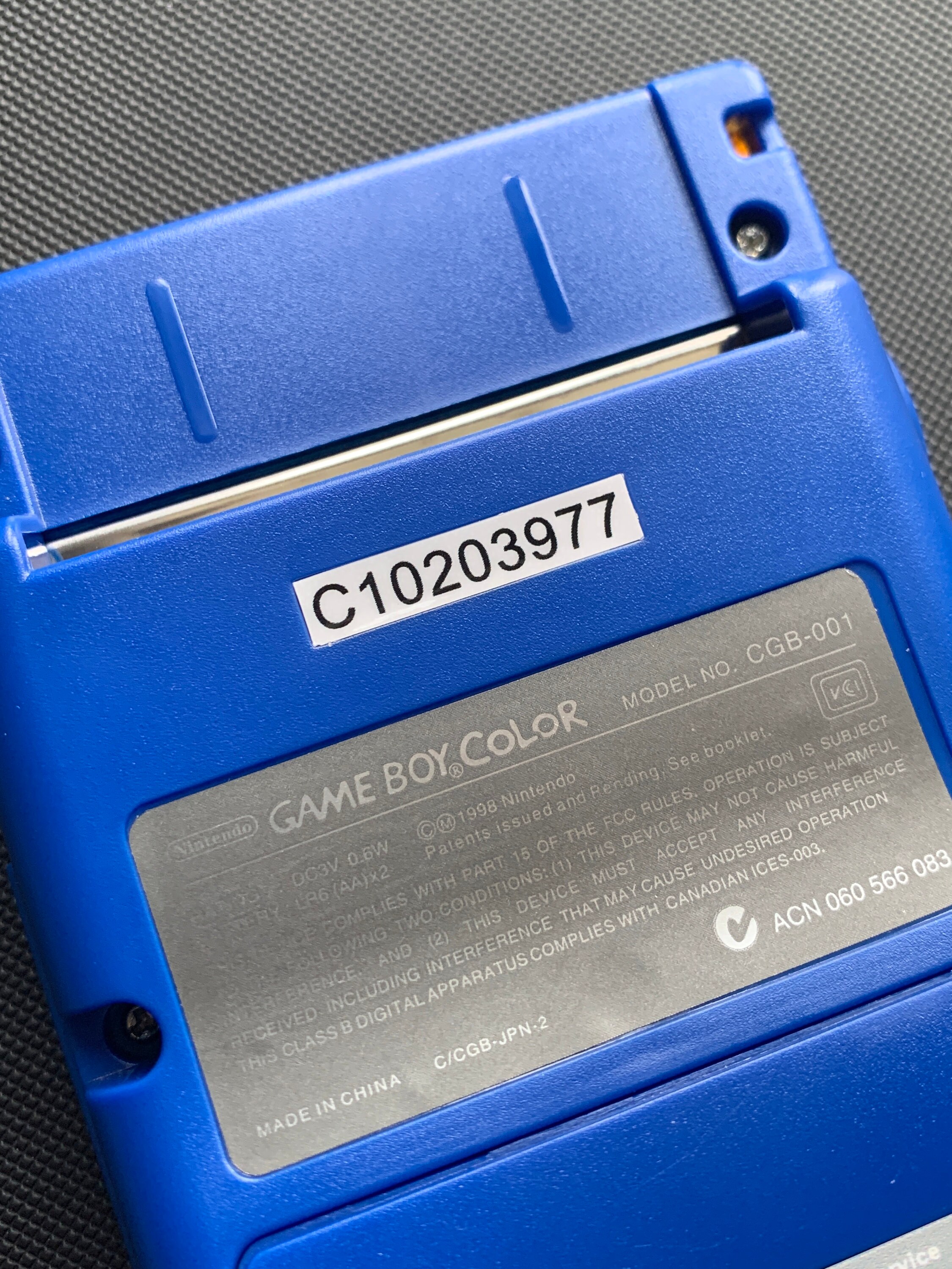 Gameboy Color Colour Back Sticker Decal Serial Number | Etsy