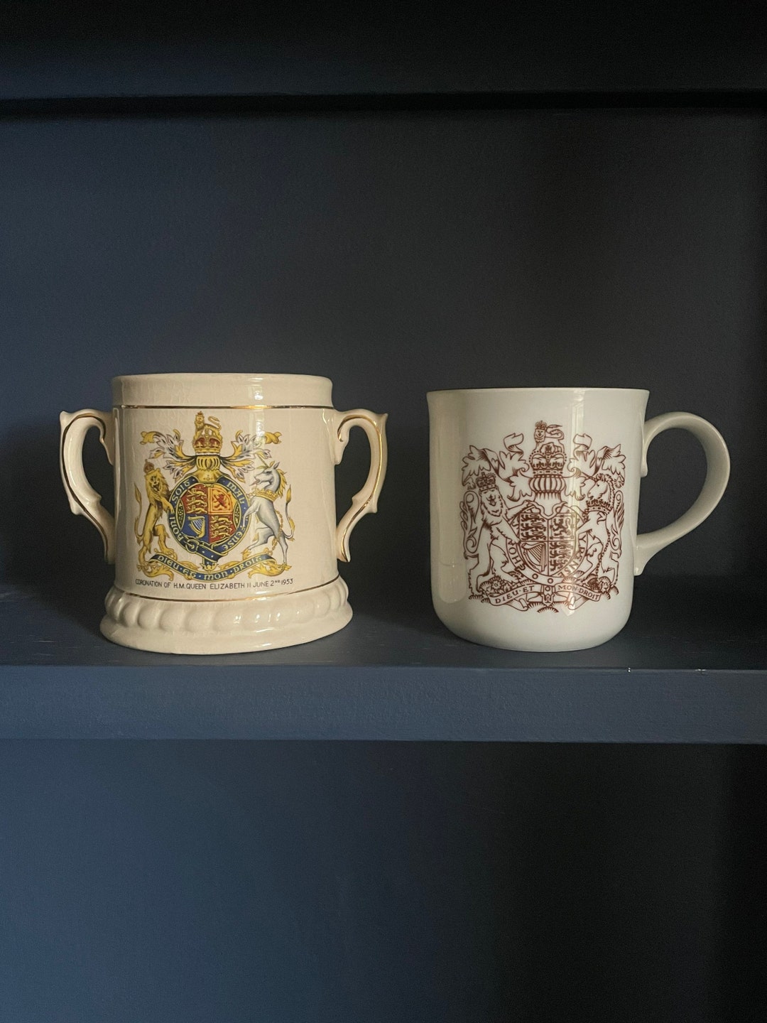 Vintage Queen Elizabeth II Mugs. Coronation and Jubilee. Pen Holders ...