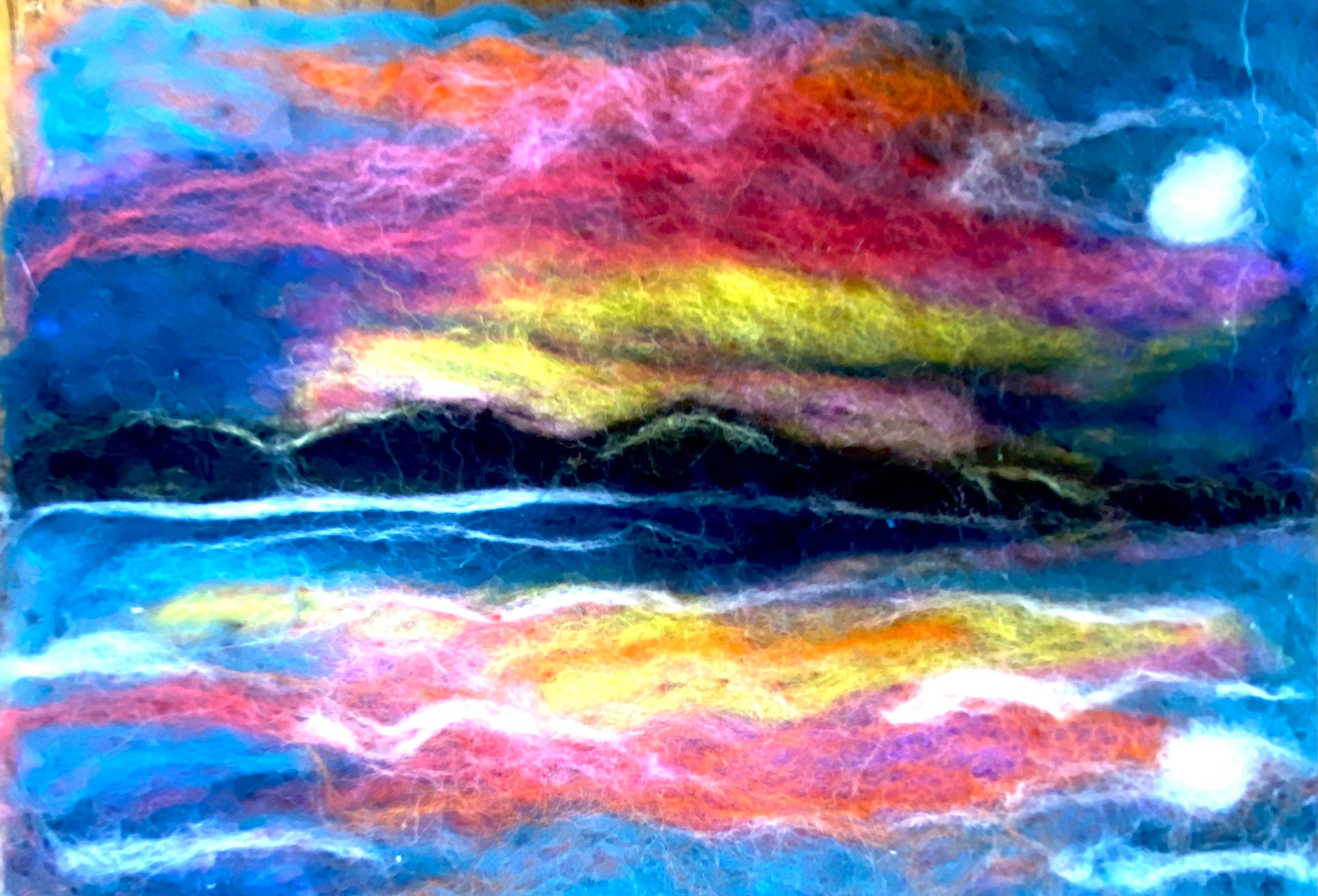 Island seascape. Felt Art Scotland Sunset. Needle felting art. | Etsy