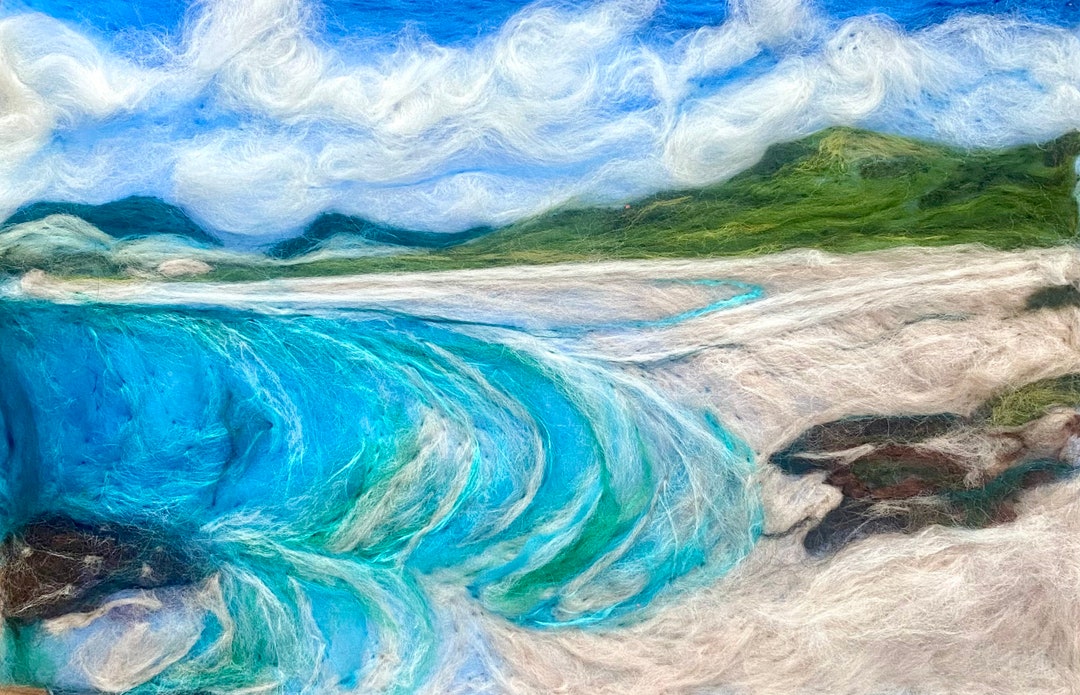 Handcrafted Felt Beach Scene. Hebrides Harris, Scotland. Needle Felted ...