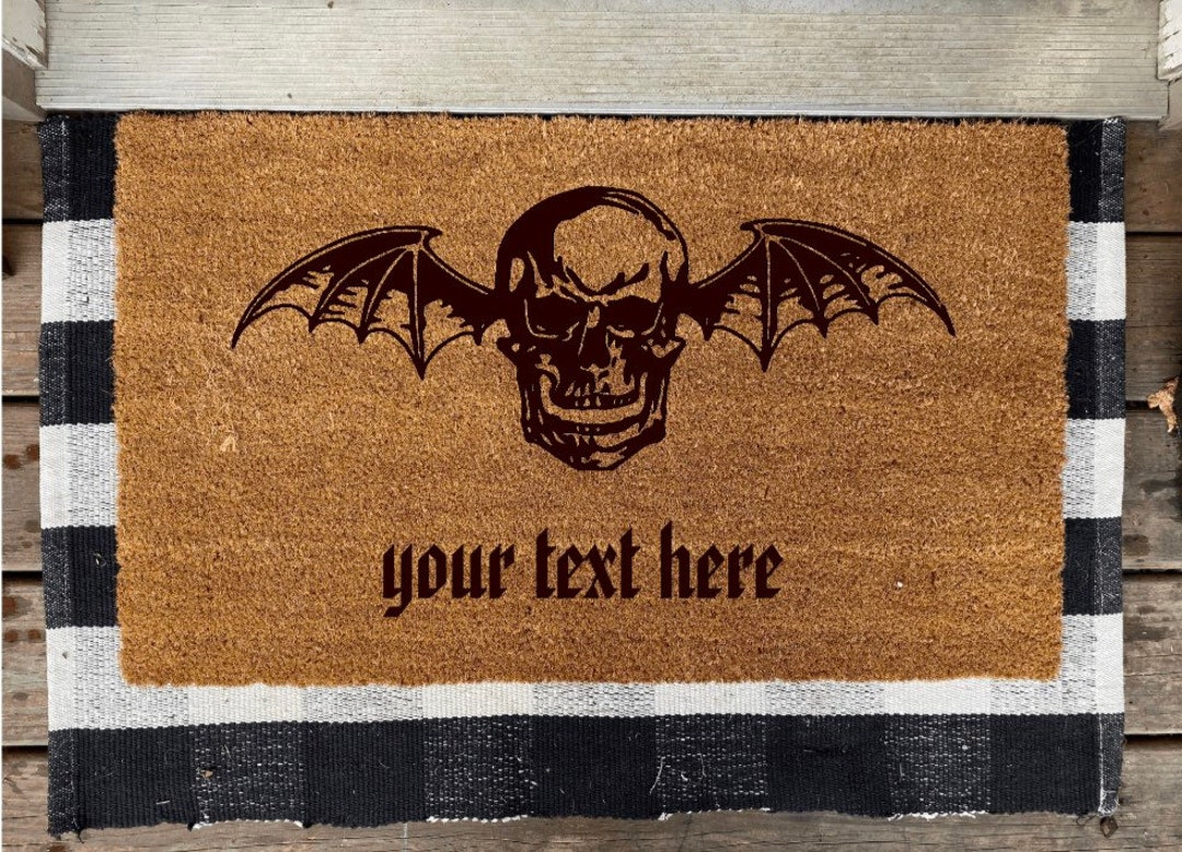Avenged Sevenfold, Doormat, Welcome Mat, Gift, Deathbat, Housewarming ...
