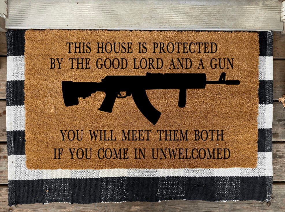 AR-15, AK-47, Gun, Doormat, 2nd Amendment, Housewarming, Gun Decor ...