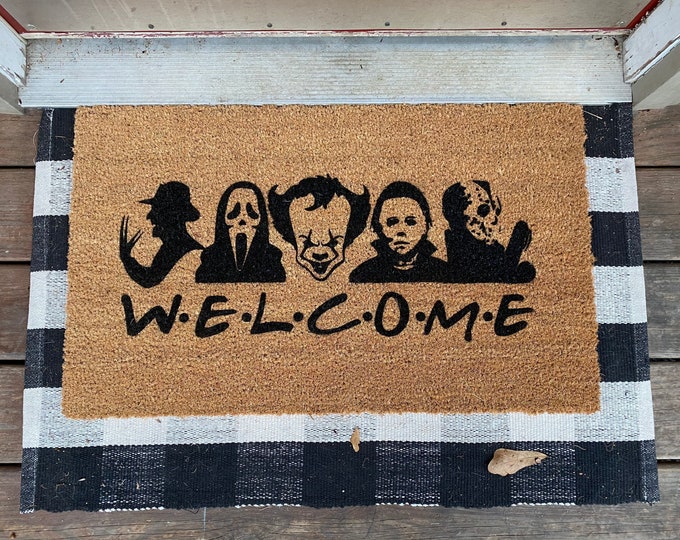 Welcome, Friends, Horror Movie, Doormat, IT, Freddy, Scream, Nightmare ...