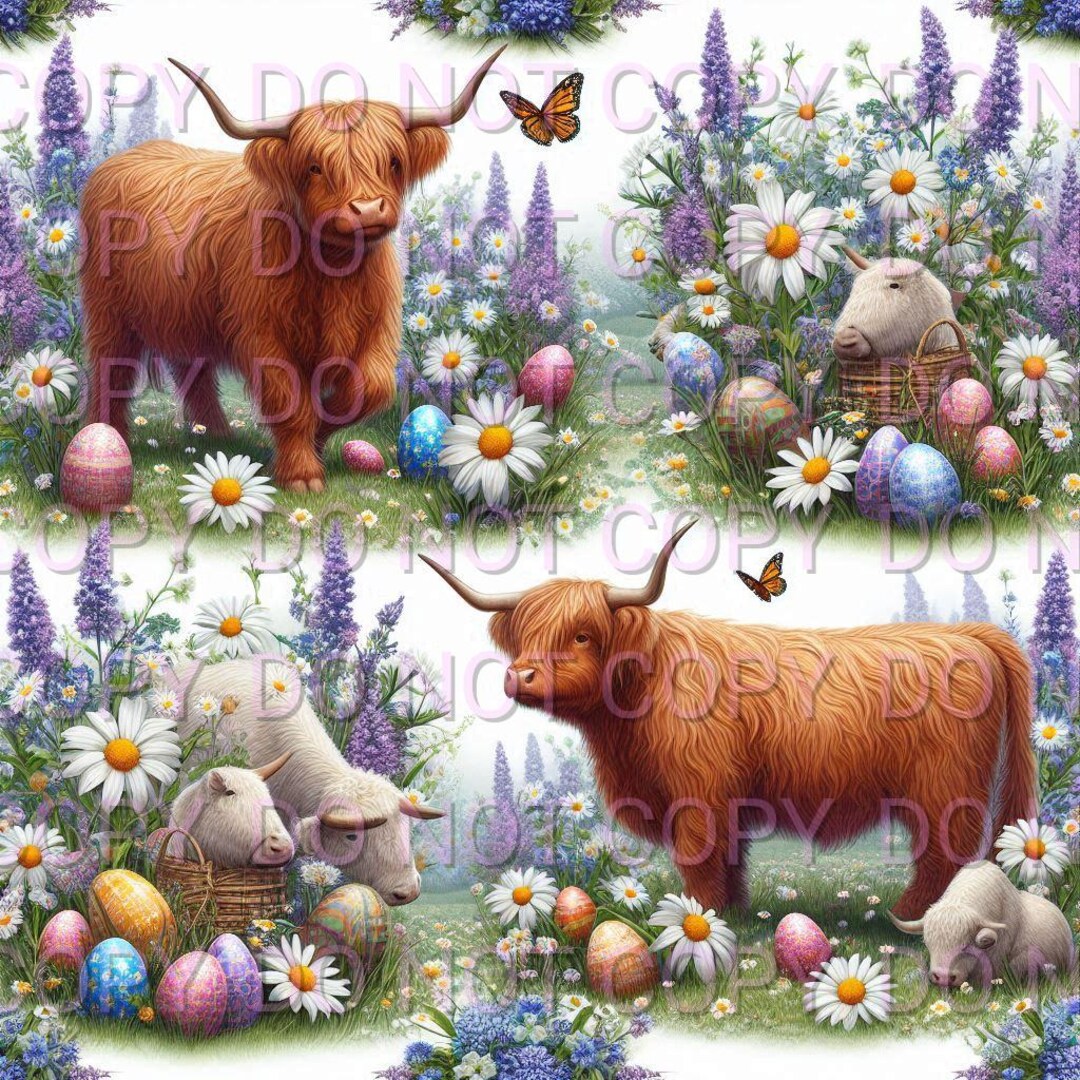 Highland Ciws and Springtime Lambs - Etsy