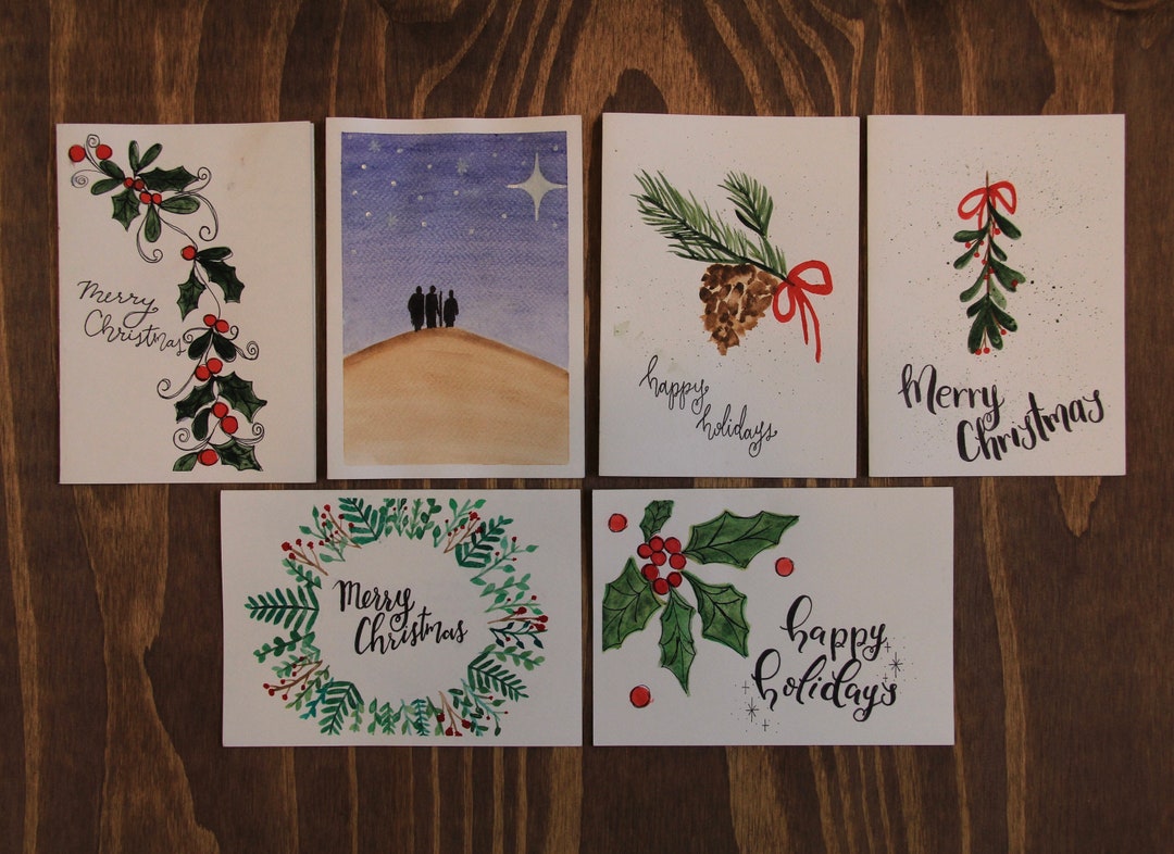 Set of 6 Christmas Cards - Etsy