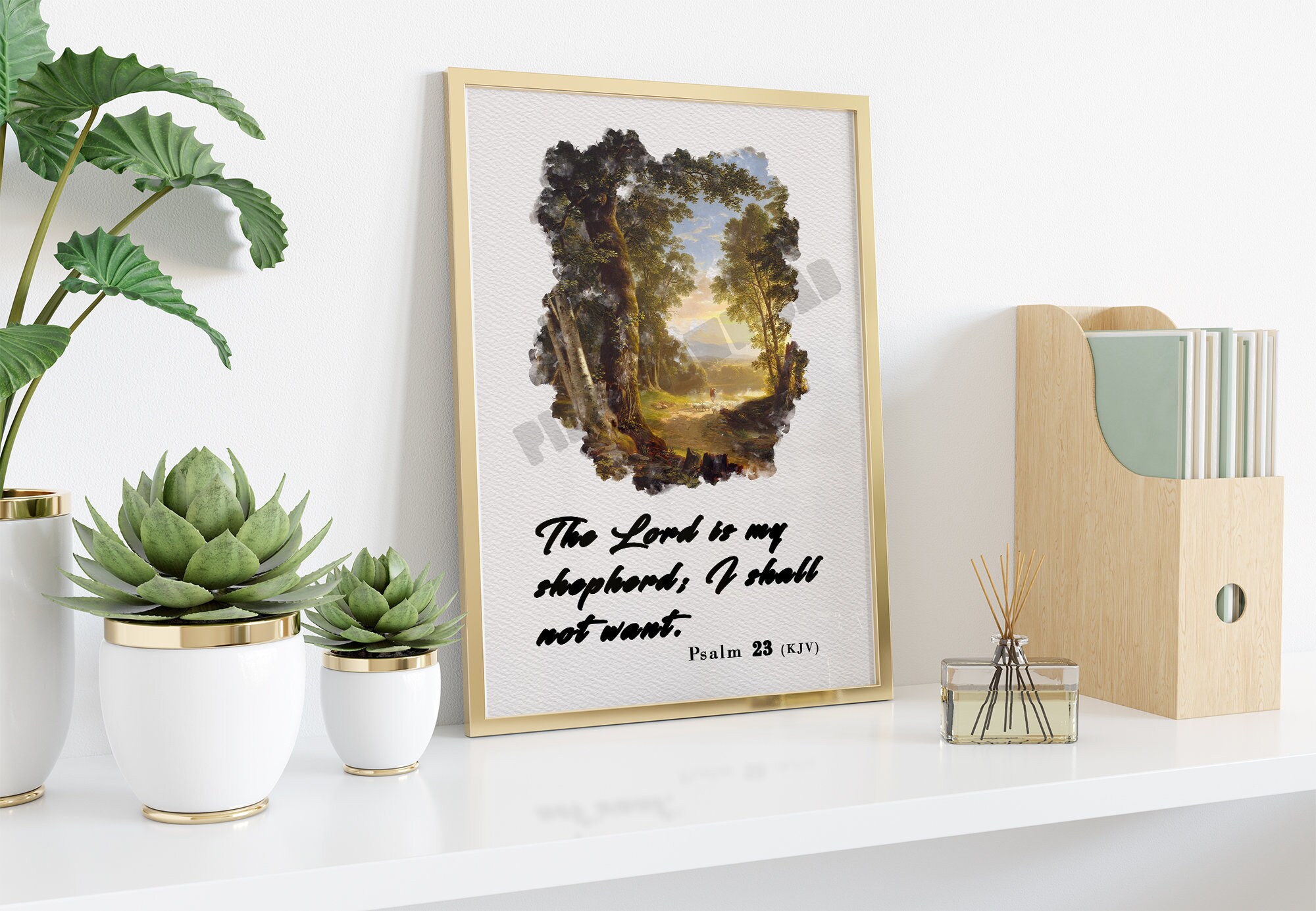 Psalm 23 Print, Psalm 23 Poster, Psalm 23 Art, Bible Verse Gift for Him ...