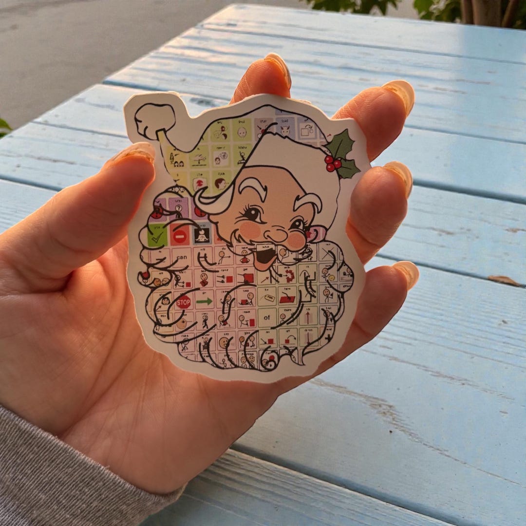 Santa AAC Vinyl Sticker • Speech Therapy Christmas Gift - Etsy