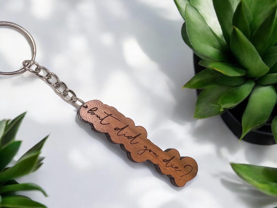 Funny Mahogany Wood Keychain: Laser Engraved Meme - Etsy