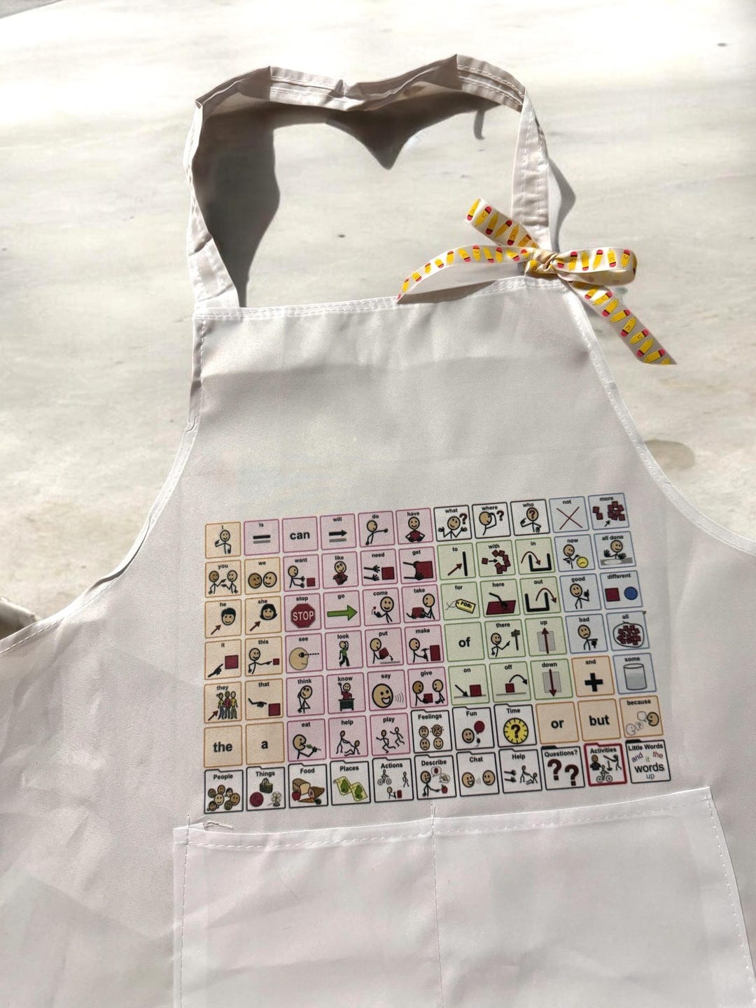 Low-tech AAC Device Apron | Core Board Communication | Autism Awareness ...