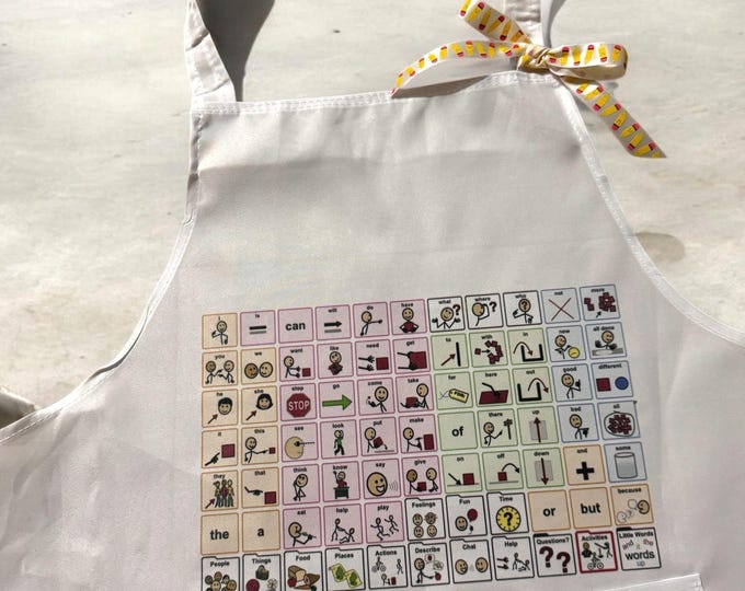 Low-tech AAC Device Apron | Core Board Communication | Autism Awareness ...