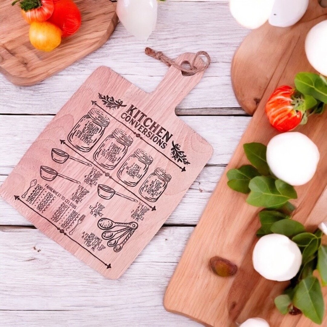 Kitchen Conversion Cutting Board, Kitchen Conversion Chart, Kitchen ...