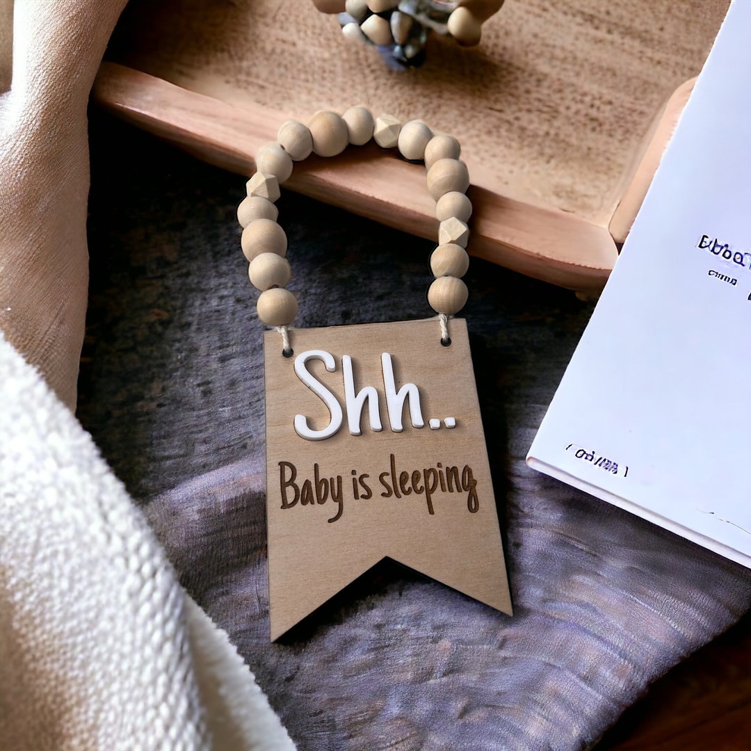 Shh Baby is Sleeping Door Hanger, Do Not Disturb Sign, Nursery Decor ...