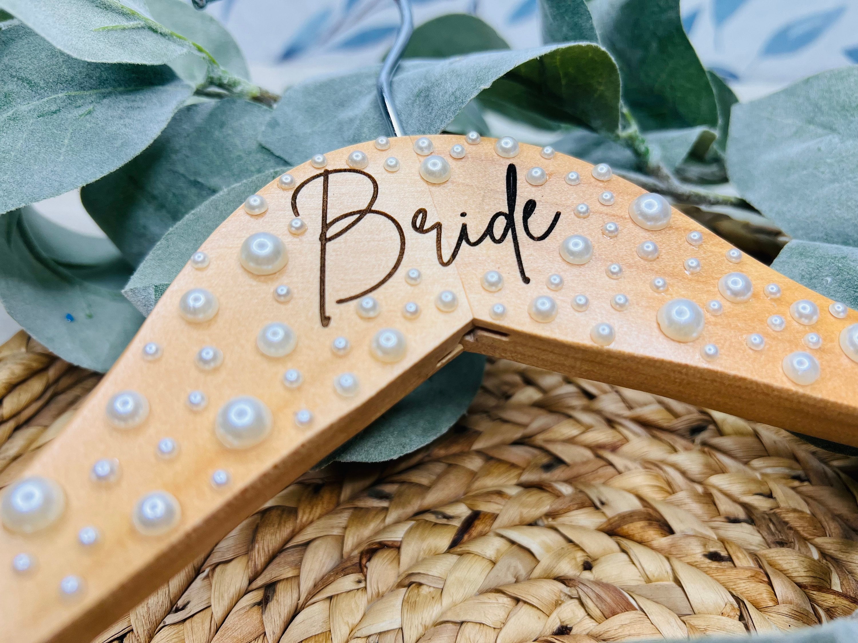 Pearl Embelished Custom Hanger Personalized Hangers for Wedding Dress ...