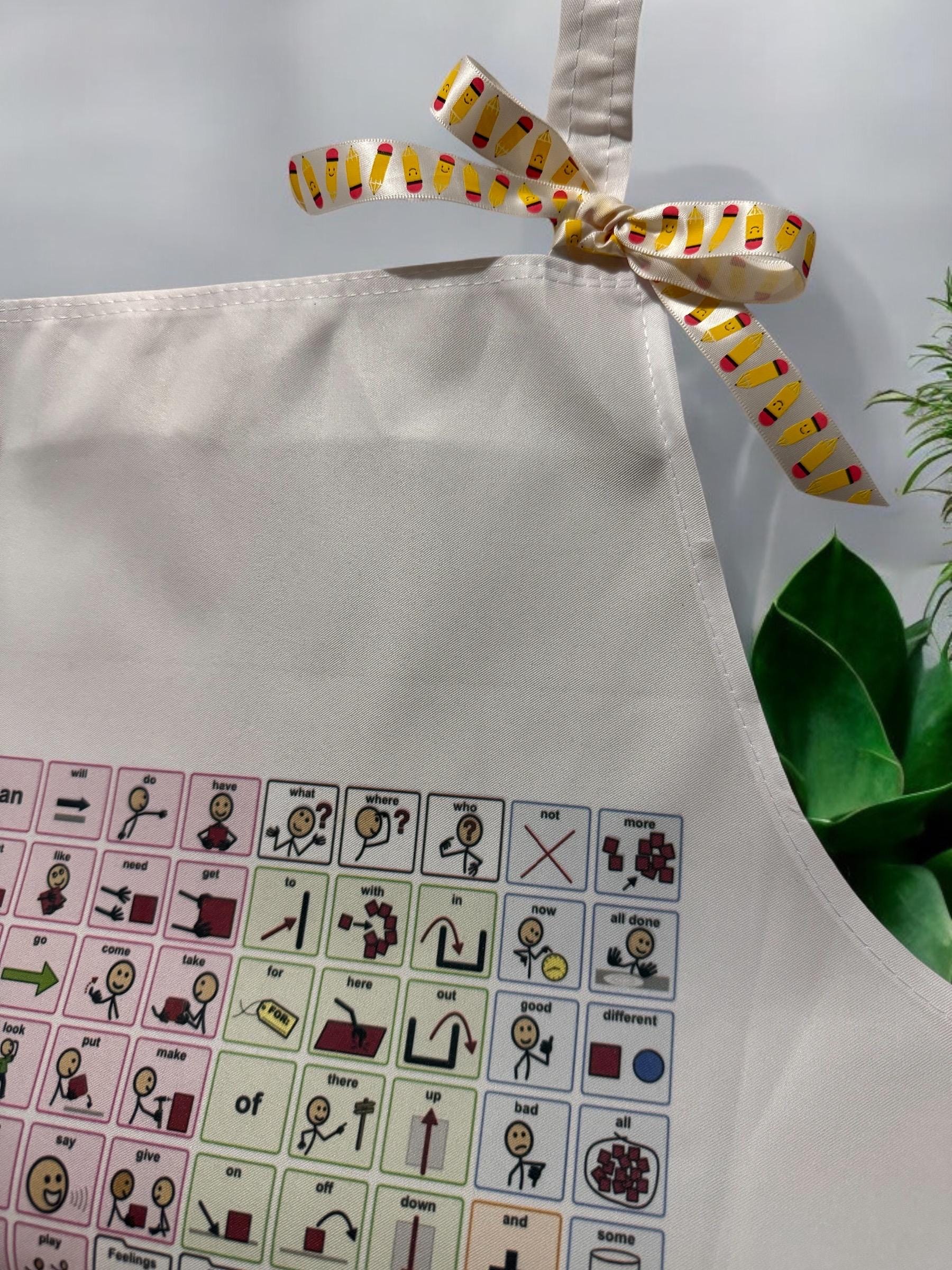 Low-tech AAC Device Apron | Core Board Communication | Autism Awareness ...