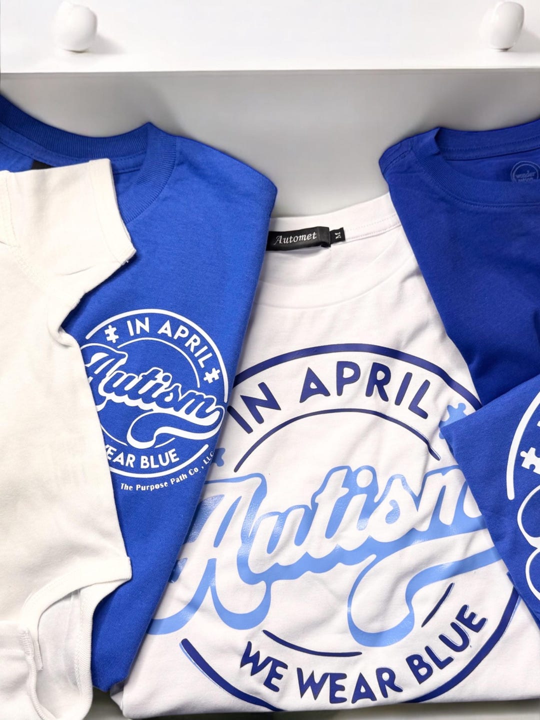 Matching Autism Awareness Family Shirts in April We Wear Blue Tee Set ...