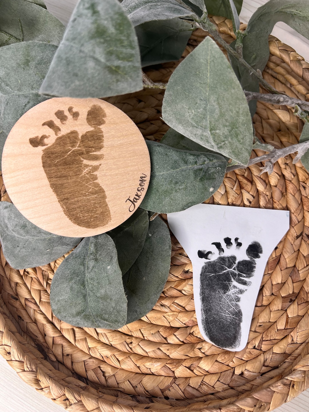 Personalized Baby Footprint Keepsake, Newborn Gift, Baby Photo Prop ...