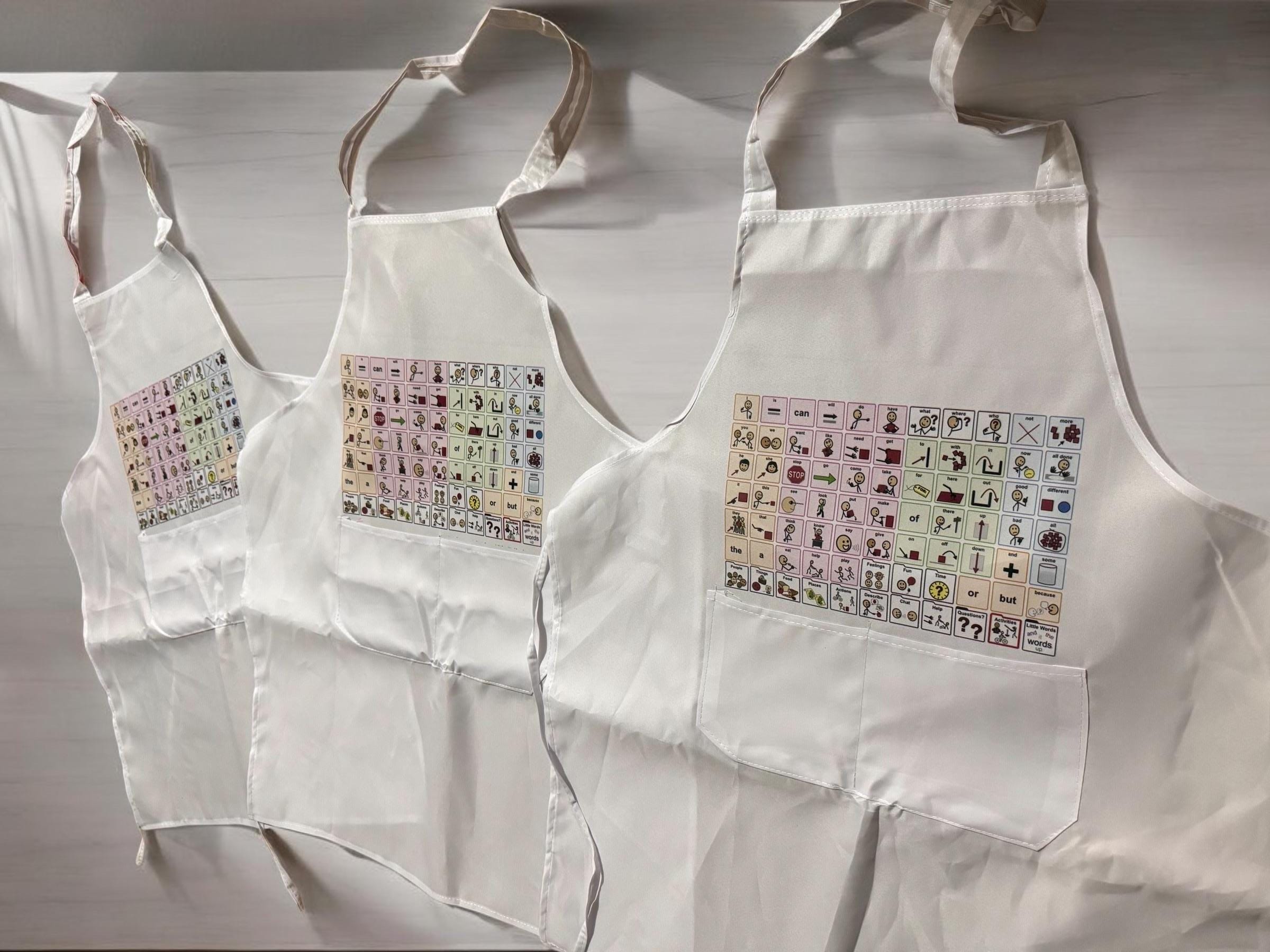 Low-tech AAC Device Apron | Core Board Communication | Autism Awareness ...