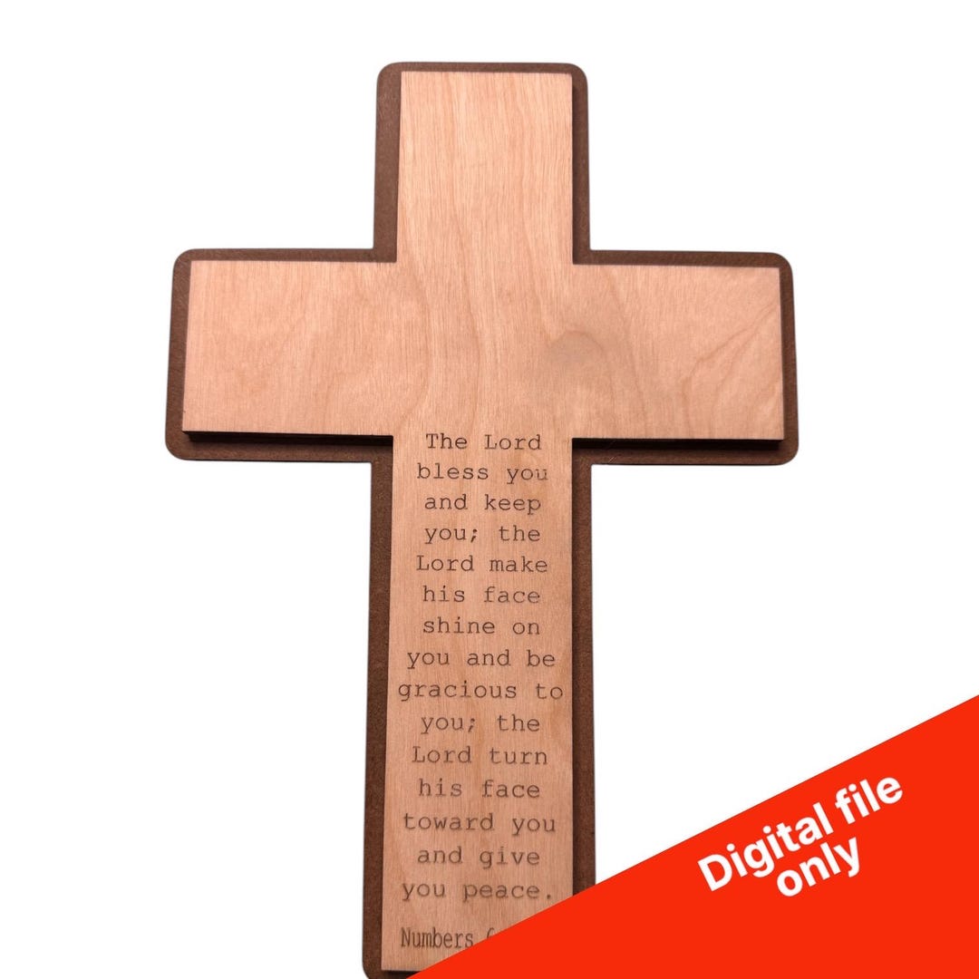 Religious Cross SVG With Numbers 6:24-26 Bible Verse for Laser Cutting ...