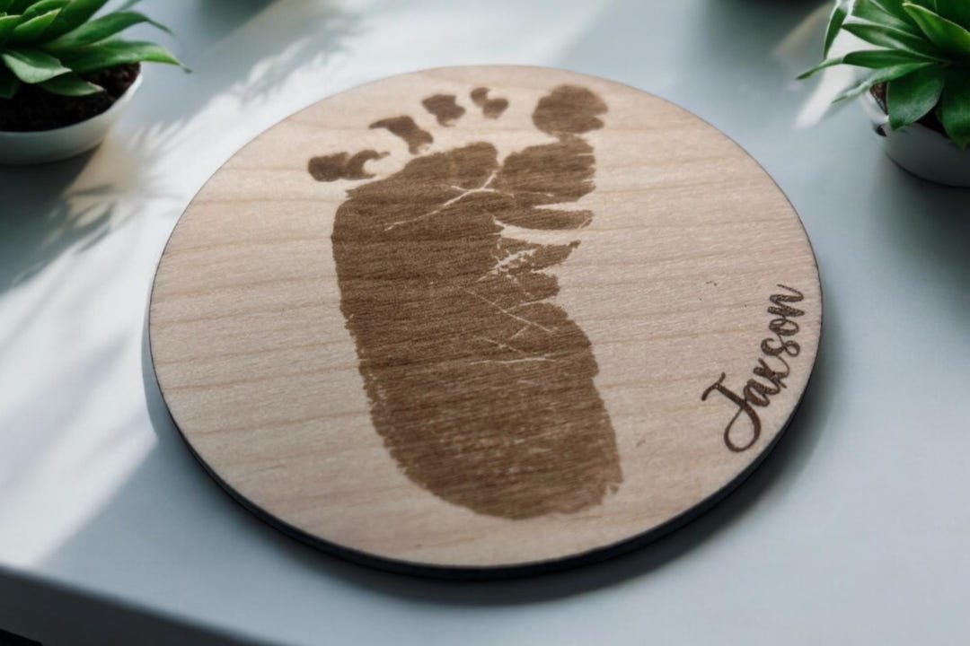 Personalized Baby Footprint Keepsake Sign, Newborn Gift, Baby Photo ...