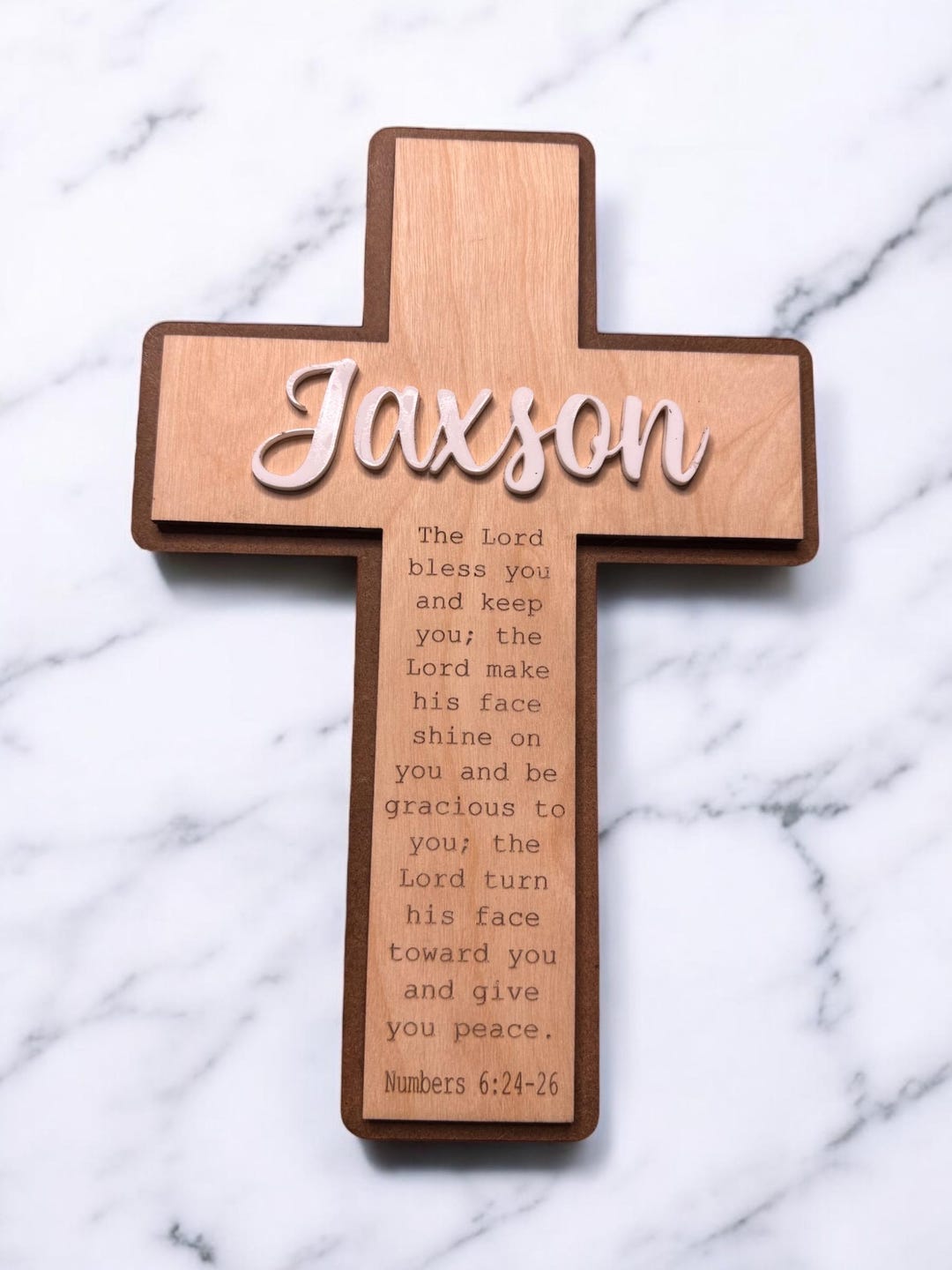 Custom Wooden Cross for Baby Baptism, Christening or Dedication Gift ...