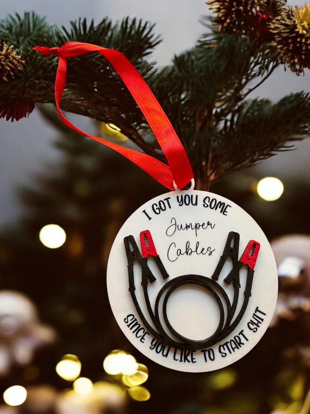 Funny Jumper Cable Christmas Ornament: Gag Gift Holiday Decor - Etsy