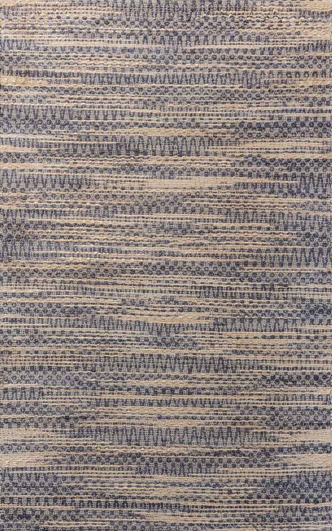 Hand Made Hand Woven Natural Jute Boho Denim Blue Natural Durrie ...