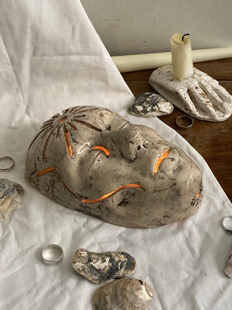 Face Ceramic Candle Cover, Clay Tea Light Candle Cover - Etsy