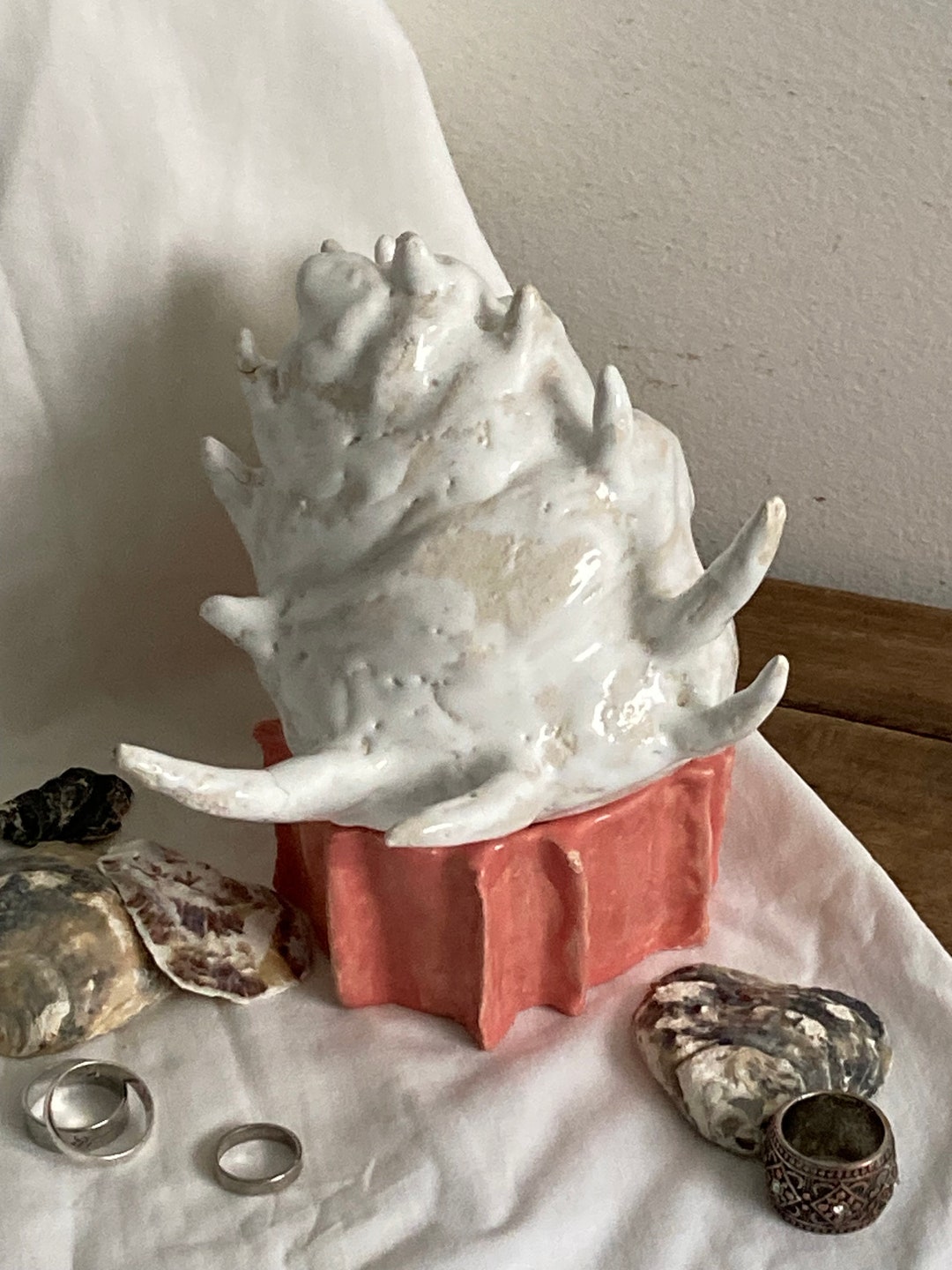 Ceramic Seashell Box, Clay Jewelry Box, Ceramic House Decoration - Etsy