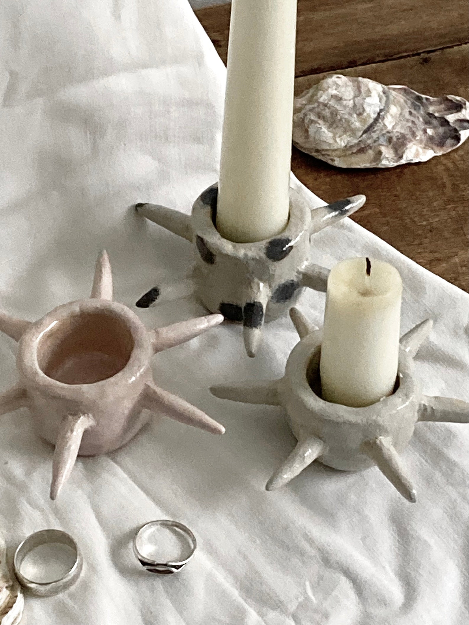 Handmade Ceramic Candle Holders, Taper Candle Holder Set - Etsy
