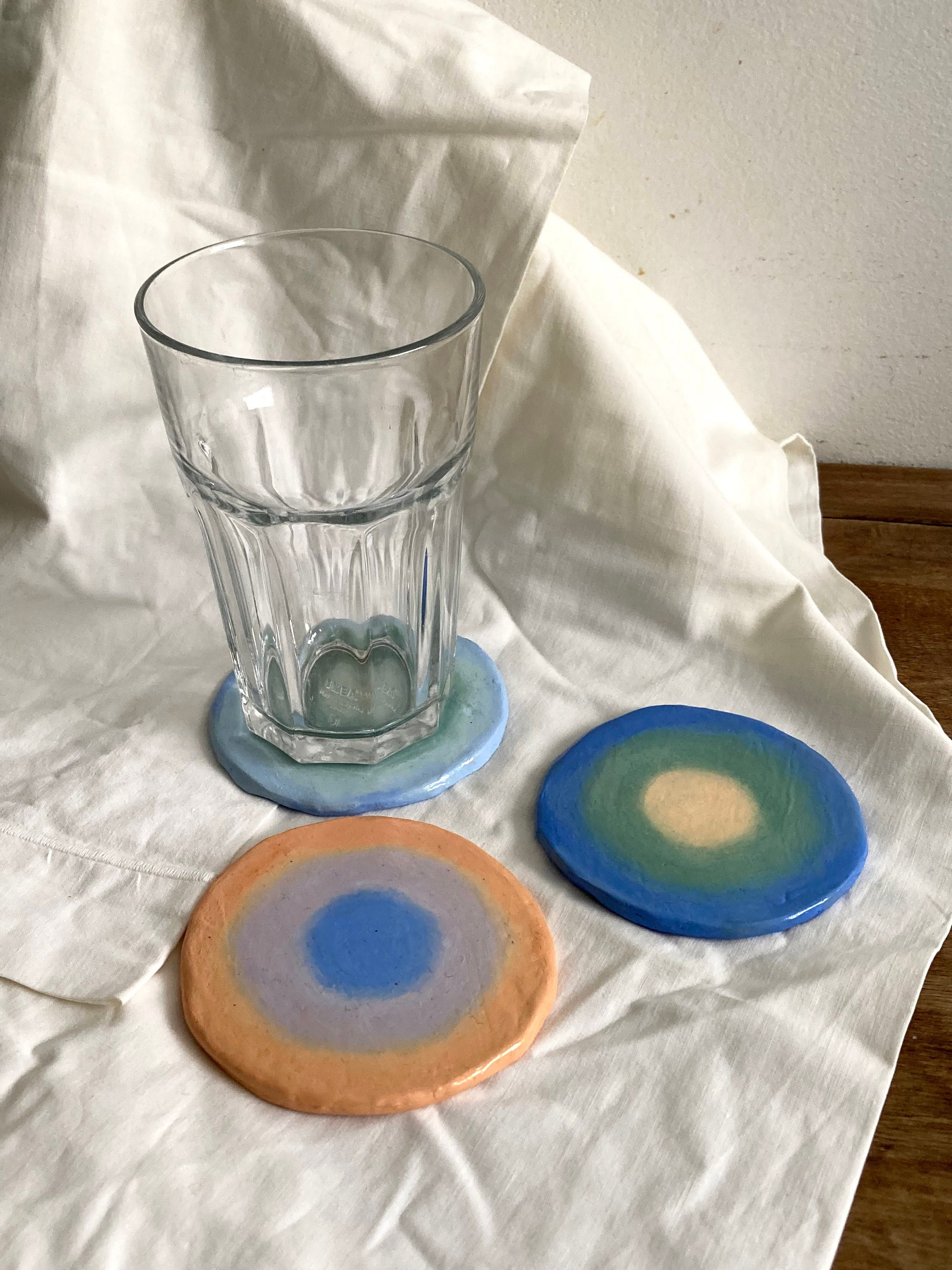 Aura Ceramic Coaster, Handmade Cup Coaster, Handpainted Clay Coasters ...
