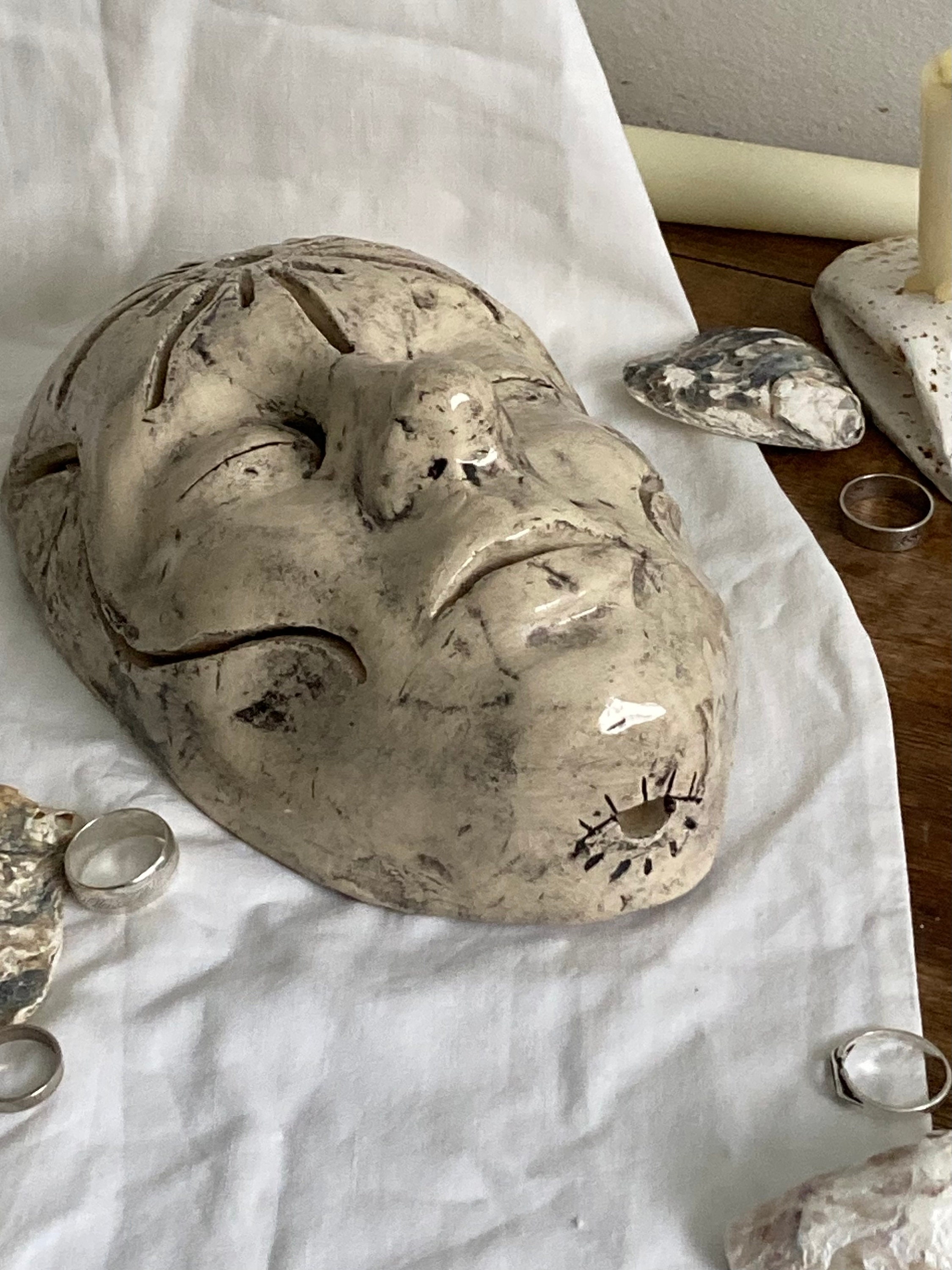 Face Ceramic Candle Cover, Clay Tea Light Candle Cover - Etsy