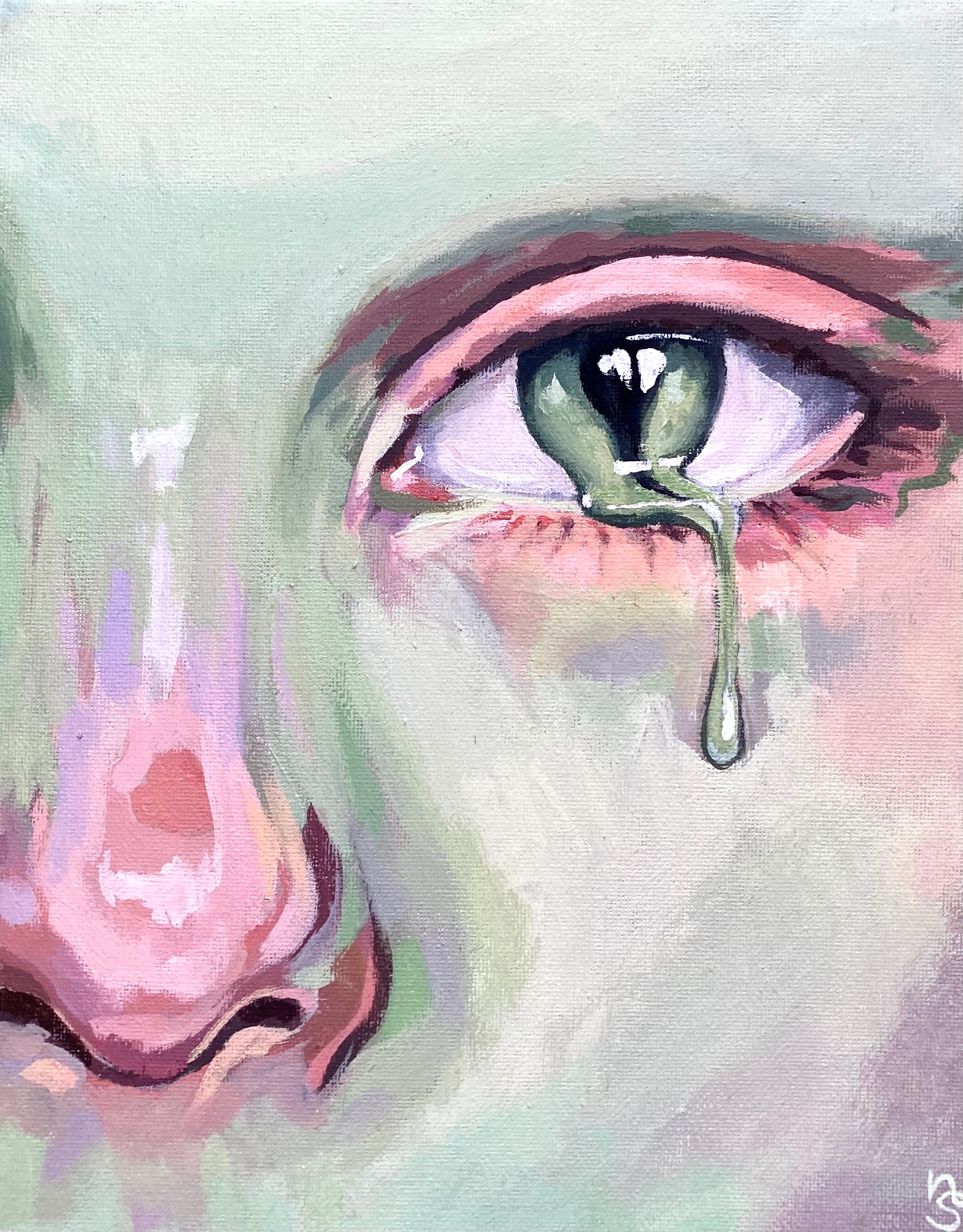 Eye Painting on Canvas, Small Acrylic Crying Painting - Etsy