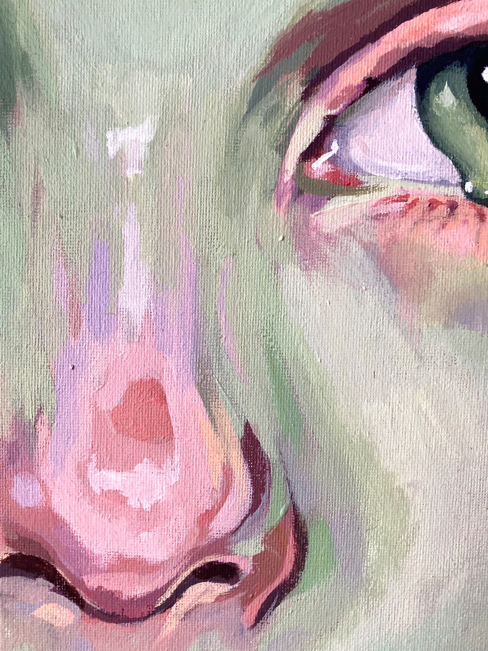 Eye Painting on Canvas, Small Acrylic Crying Painting - Etsy