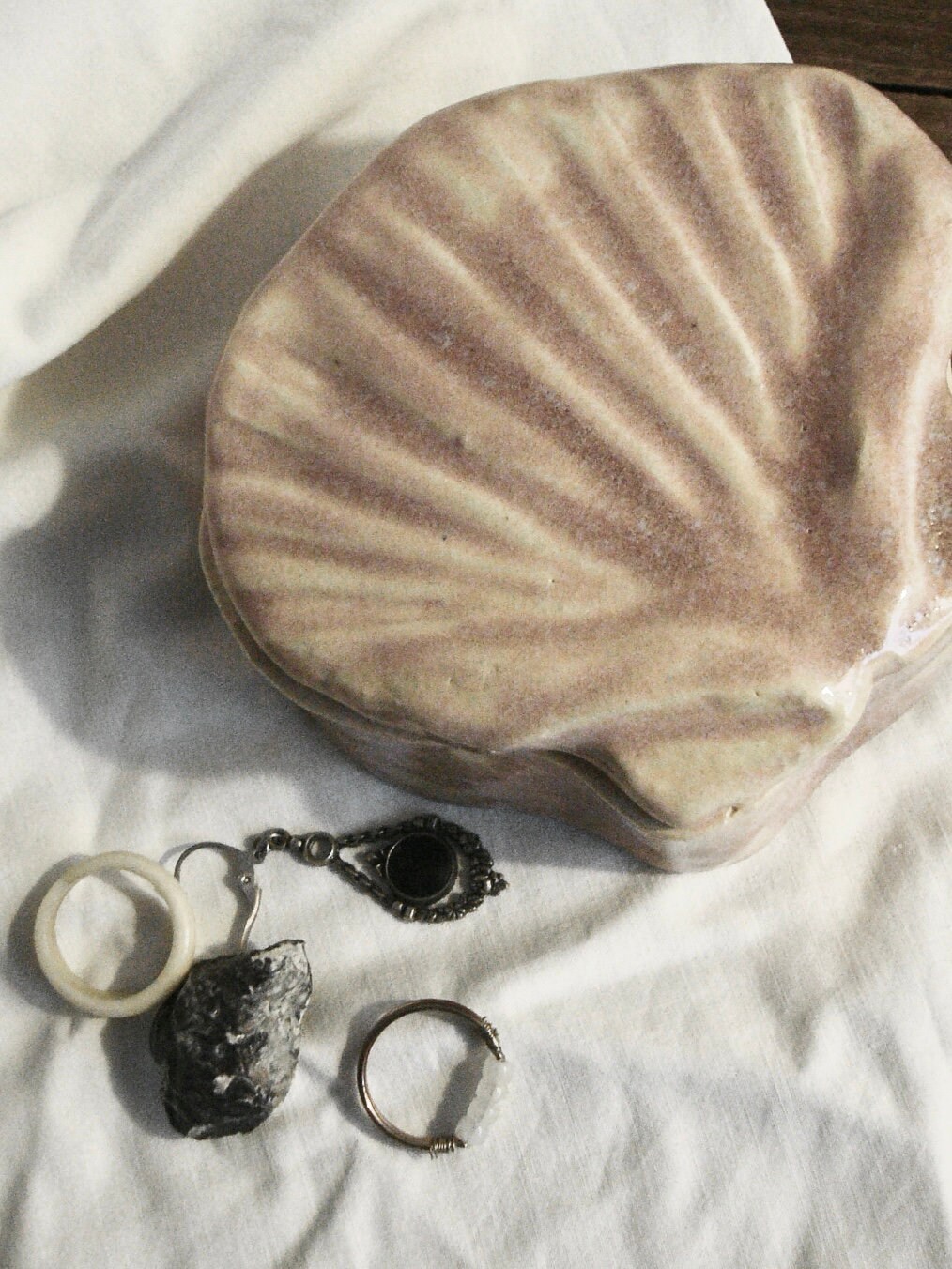 Handmade Ceramic Seashell Jewelry Box Trinket Holder Small Ring Box - Etsy