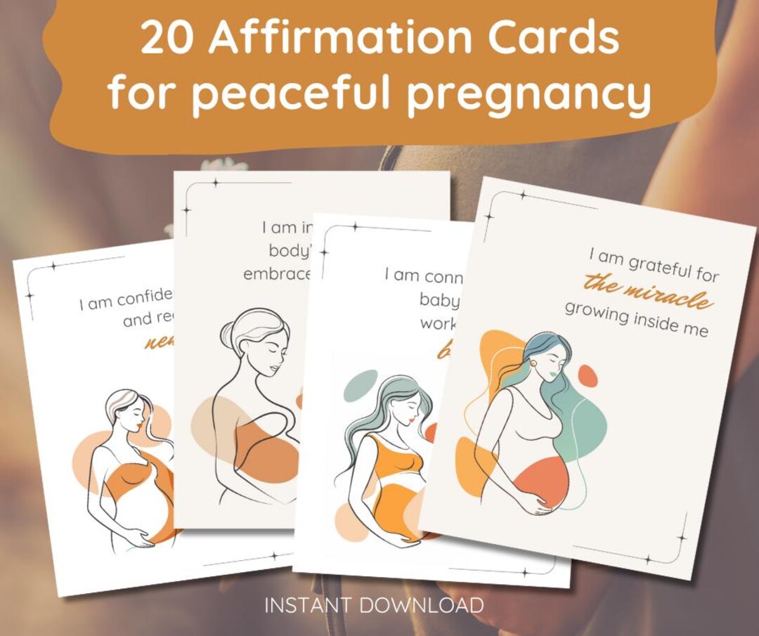 Pregnancy Affirmation Cards: Positive Maternity Phrases (digital ...
