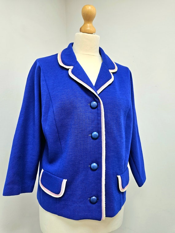 1960's Vintage Royal Blue Wool Jacket - Gem