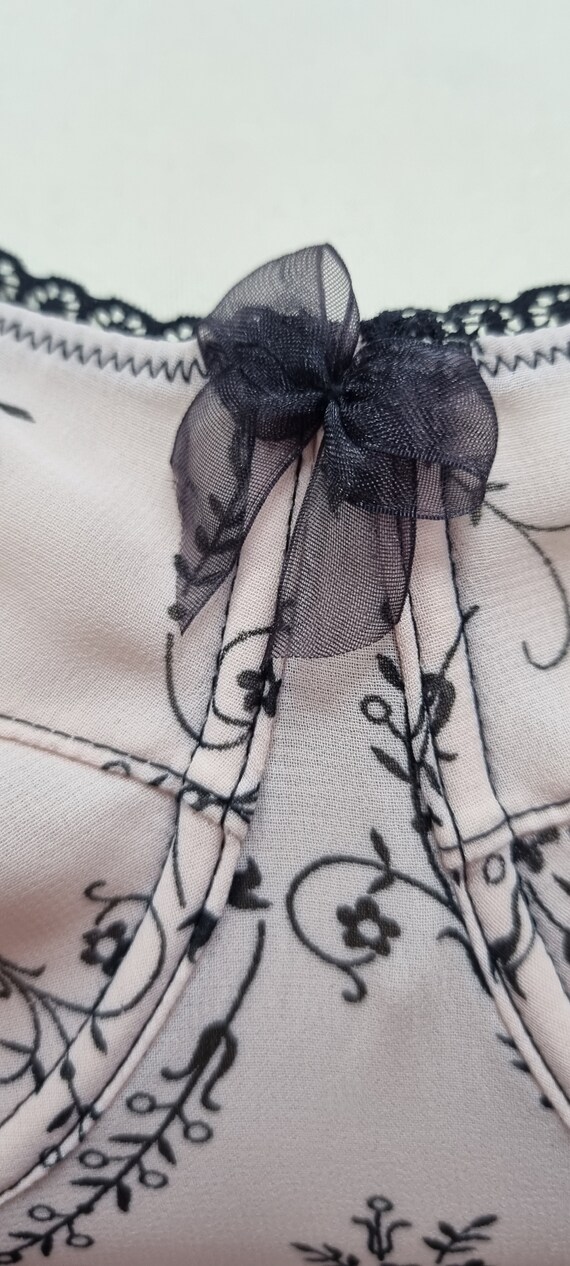 1950's Style Pink & Black Basque Corset - Gem