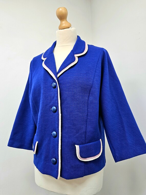 1960's Vintage Royal Blue Wool Jacket - Gem