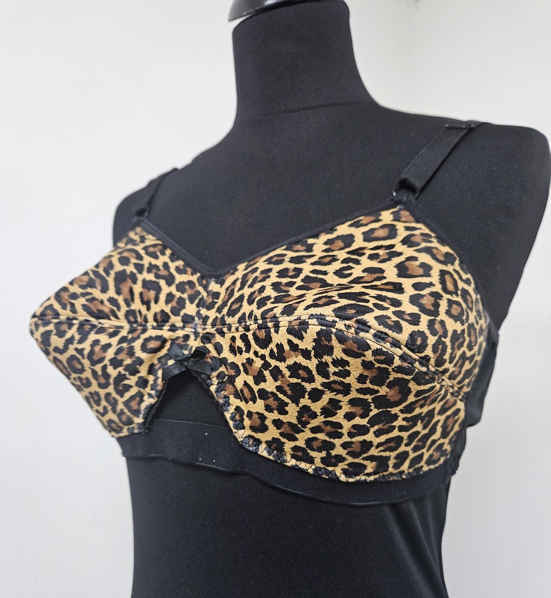 1950's Style Repro Leopard Print Bullet Bra 38C - Etsy UK