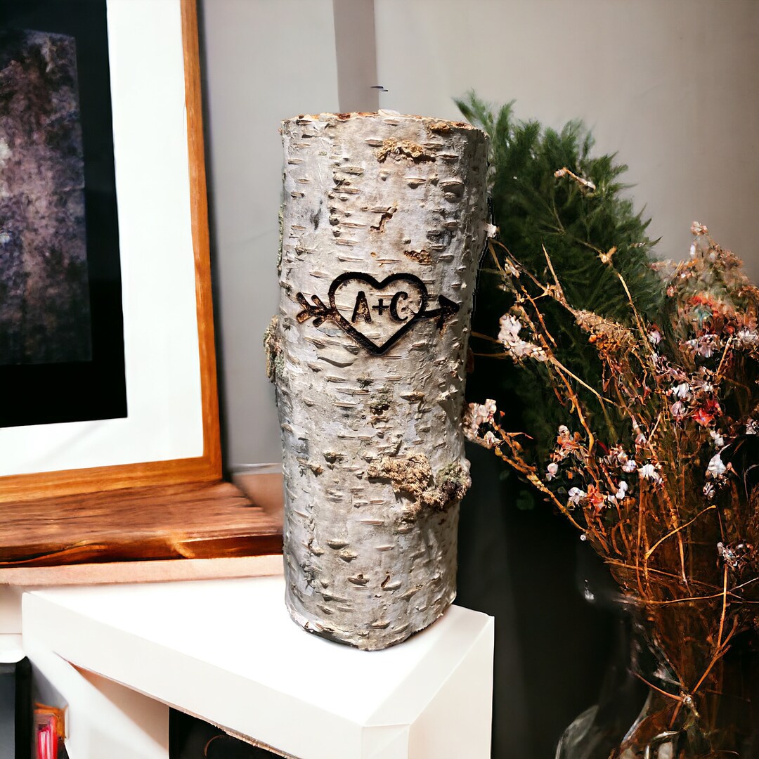 Personalized Tree Trunk Initial in Heart - Etsy