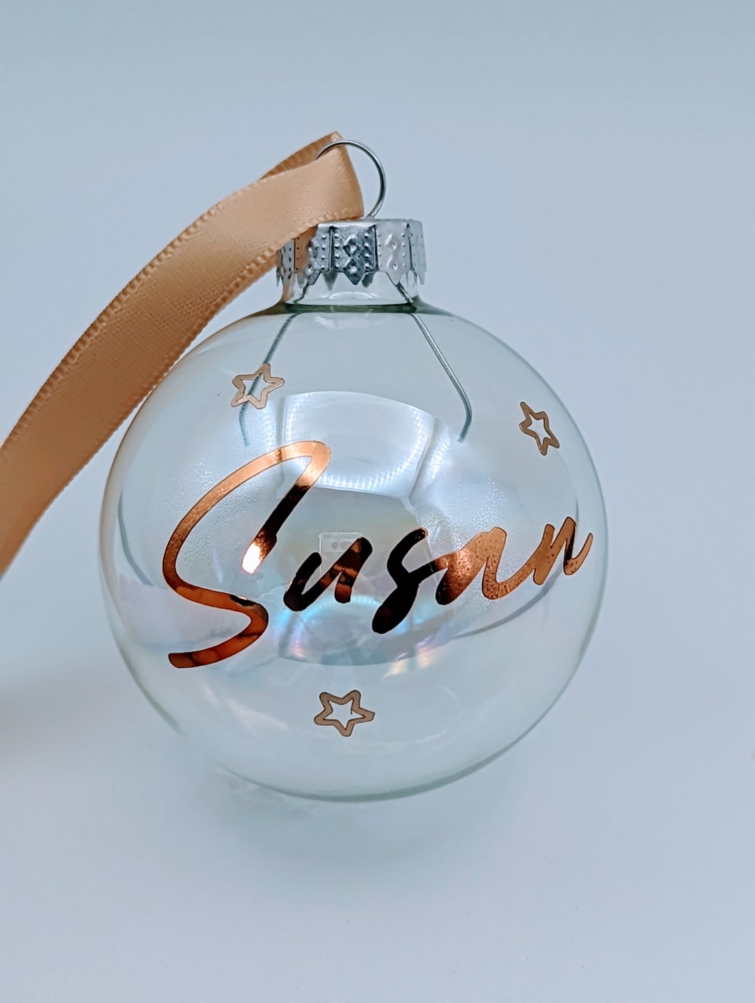 Personalised Glass Christmas Bauble - Etsy UK