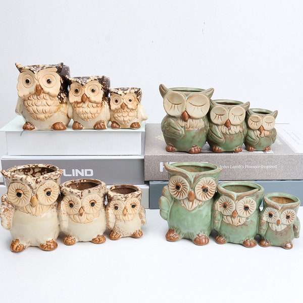 Owl Flower Pot - Etsy