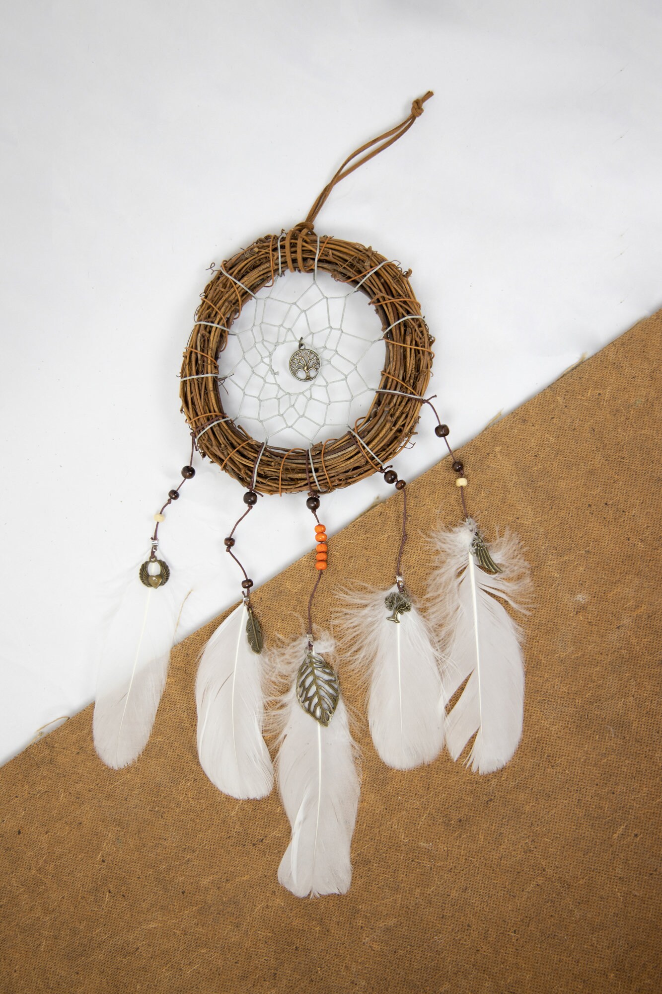 Dream Catcher With Feathers and Beads. With or Without Lights - Etsy Canada