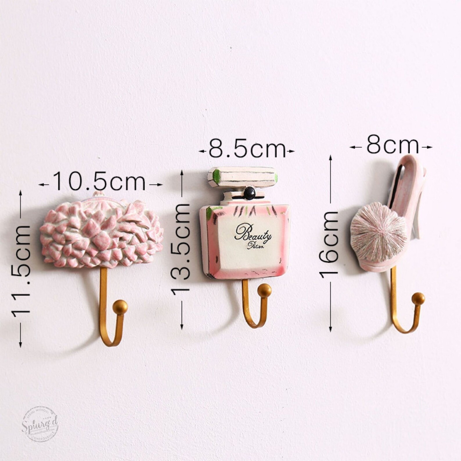 Girls Room Décor. Resin Wall Hooks 3 Piece Set Pink Hooks | Etsy