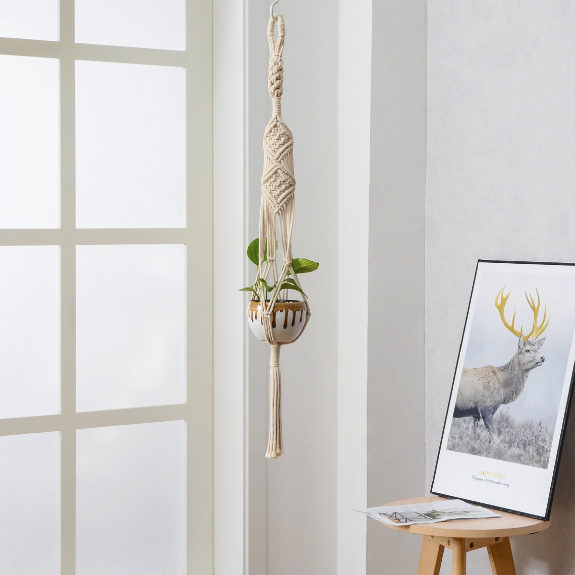 Macramé hemp pot hanger. Macramé wall hanging Macramé Plant | Etsy