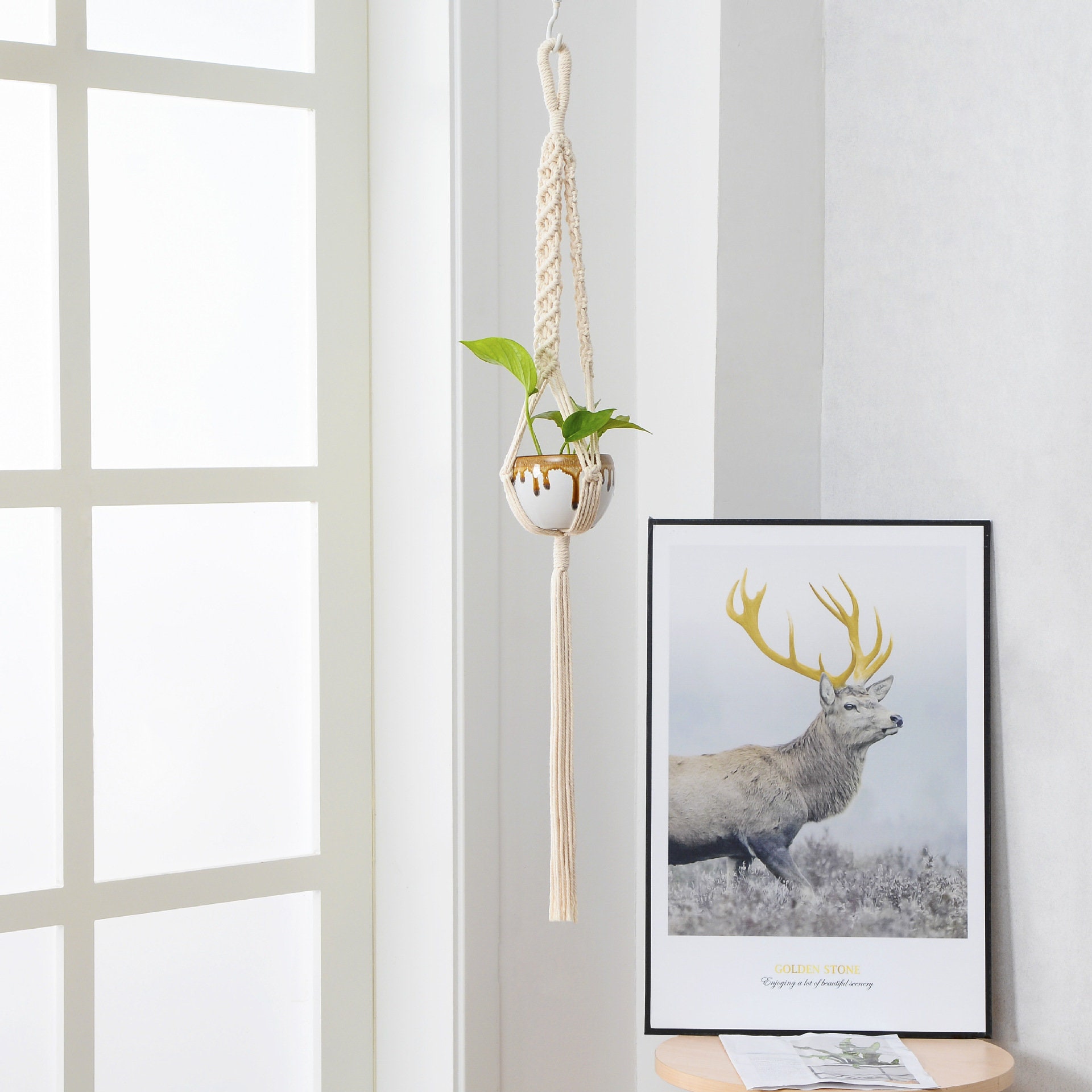 Macramé hemp pot hanger. Macramé wall hanging Macramé Plant | Etsy