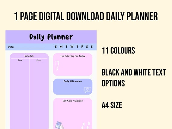 Daily Planner To-do List Printable Instant Download Minimal - Etsy