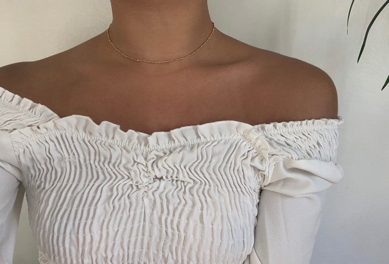Skinny Gold Chain Choker Minimalist Simple Choker | Etsy