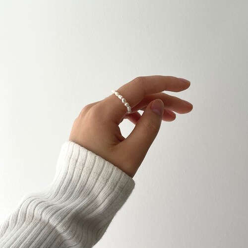 Freshwater Pearl Ring Seed Pearl Ring Minimalist Ring Mini | Etsy